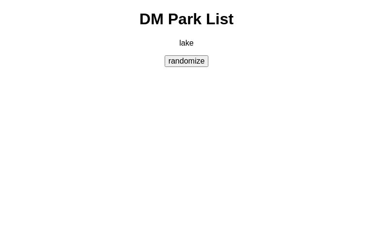 DM Park List ― Perchance Generator