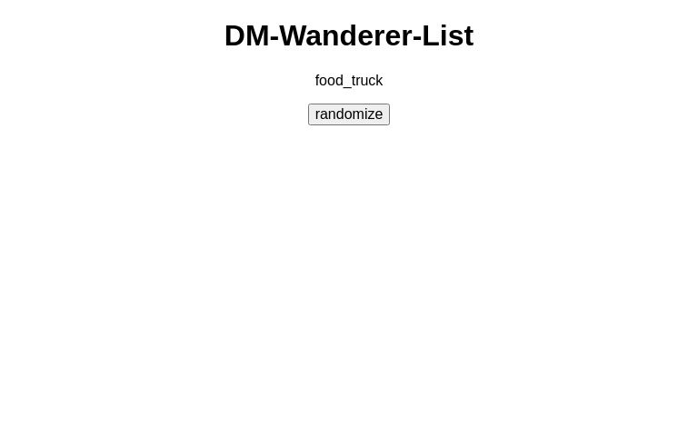 DM-Wanderer-List ― Perchance Generator