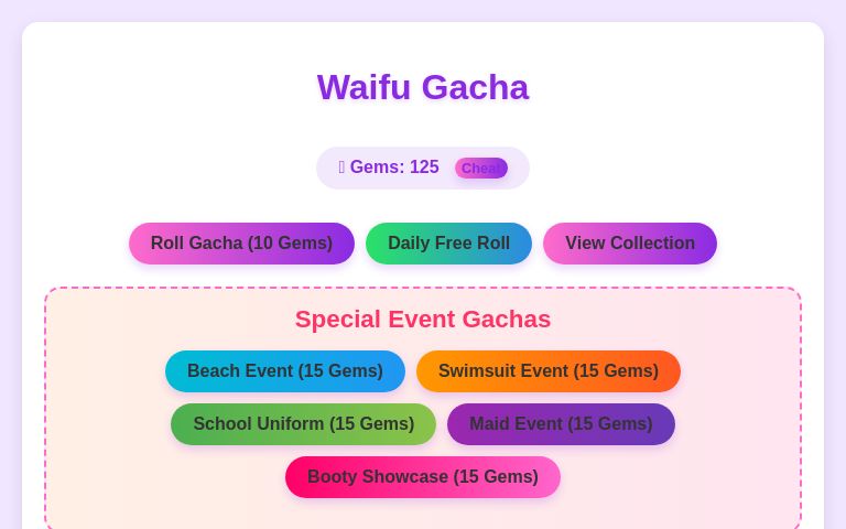 Waifu Gacha ― Perchance Generator