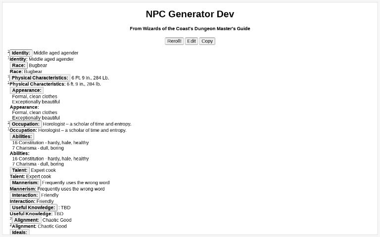 NPC Generator Dev
