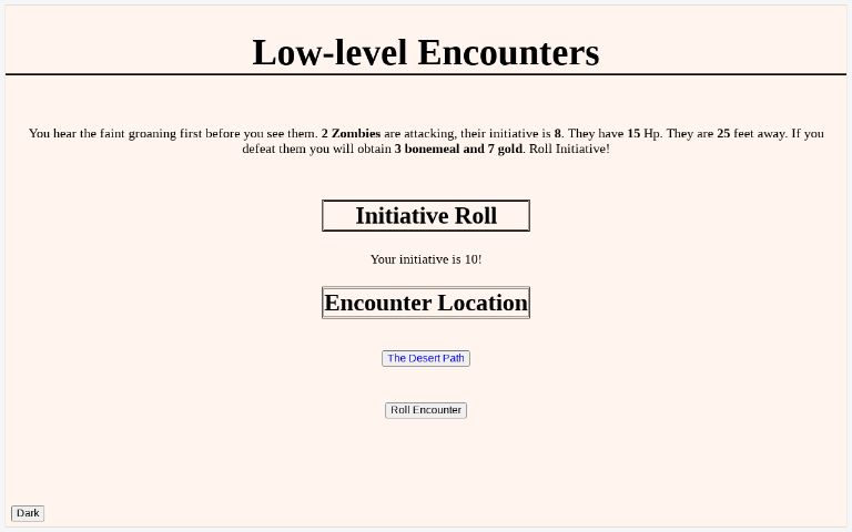 Low-level Encounters ― Perchance Generator