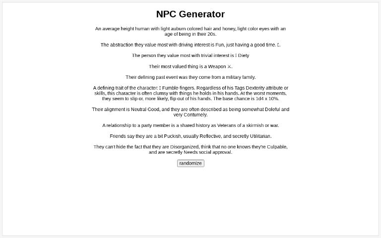 NPC Generator