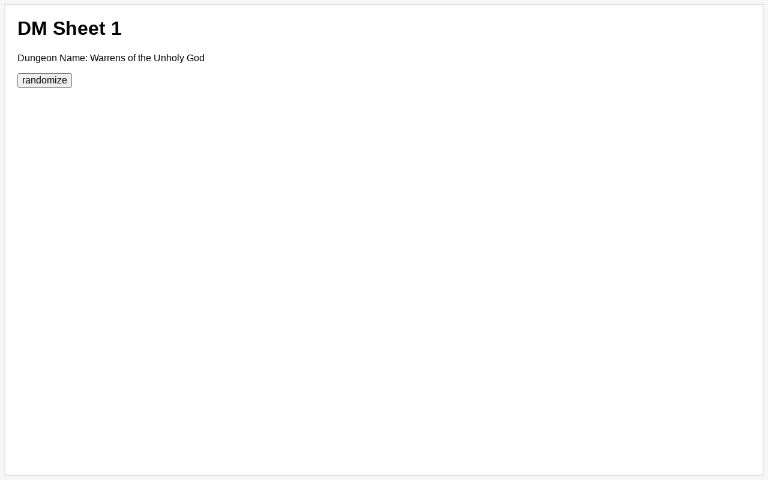 DM Sheet 1 ― Perchance Generator