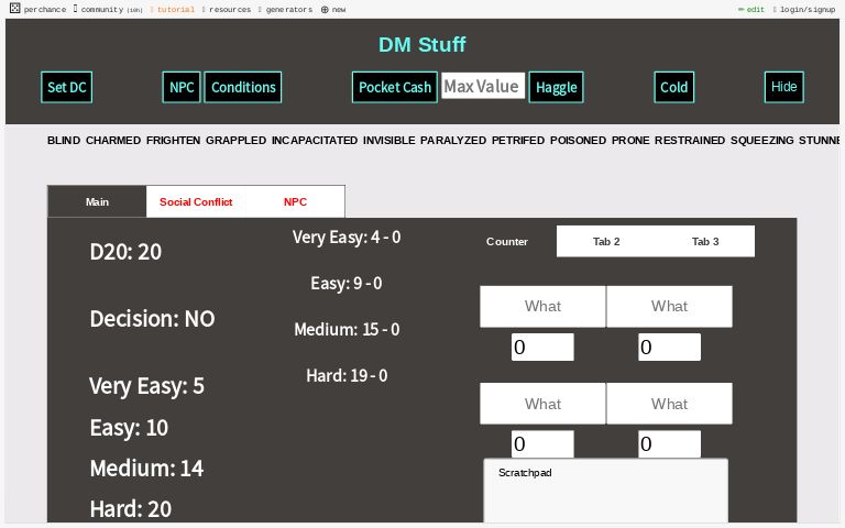 DM Stuff ― Perchance Generator