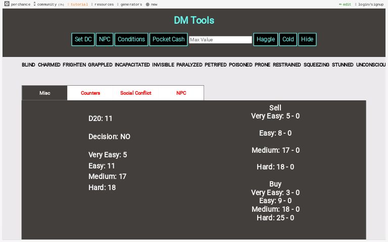 DM Tools ― Perchance Generator
