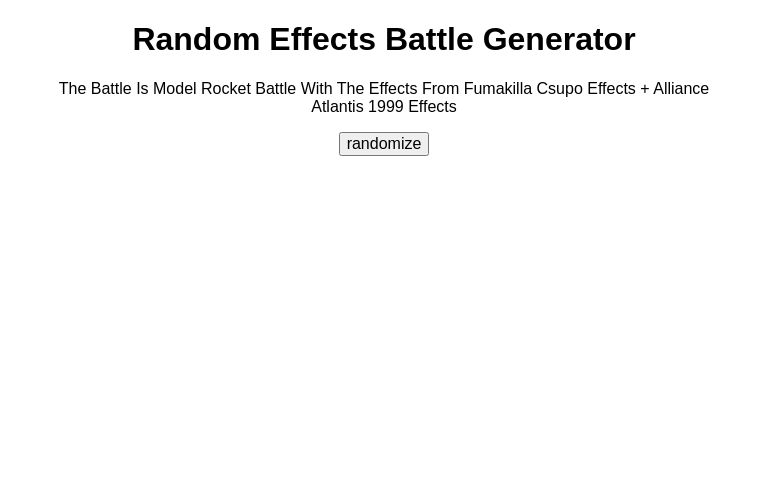 Random Effects Battle Generator