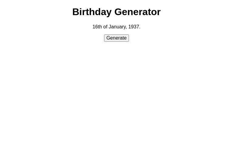Birthday Generator