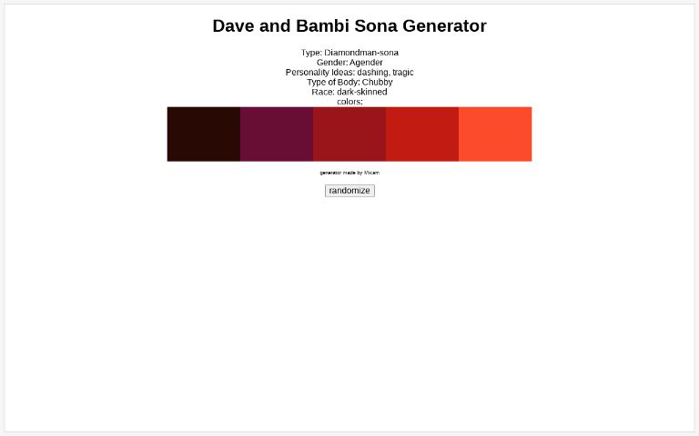 Dave and Bambi Sona Generator
