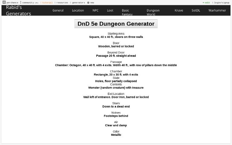 DnD 5e Dungeon Generator