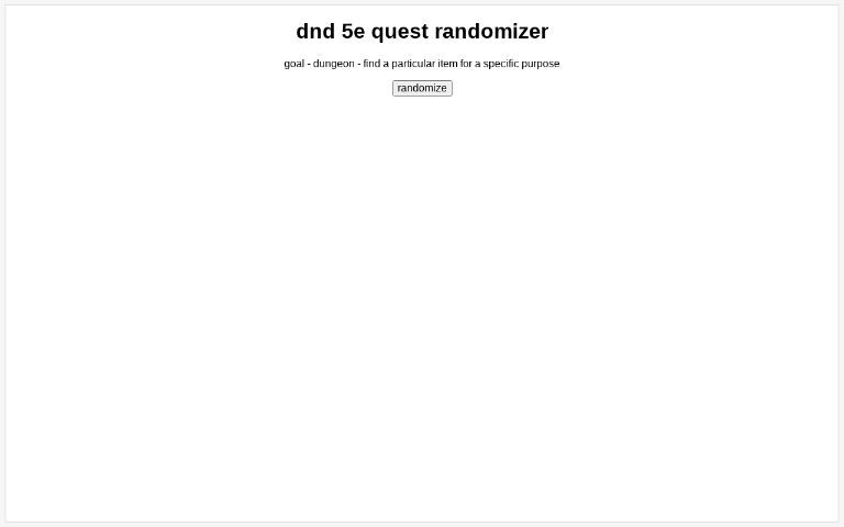 dnd 5e quest randomizer ― Perchance Generator