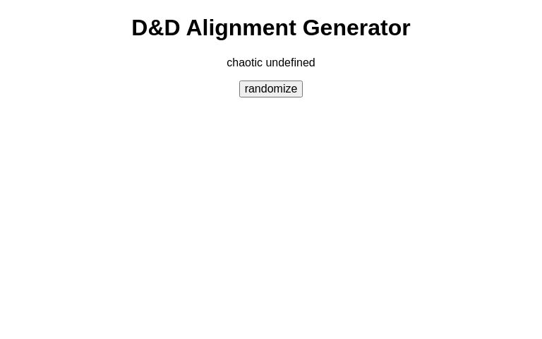 D&D Alignment Generator