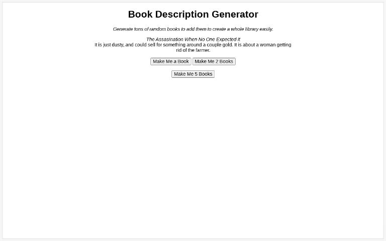 Book Description Generator