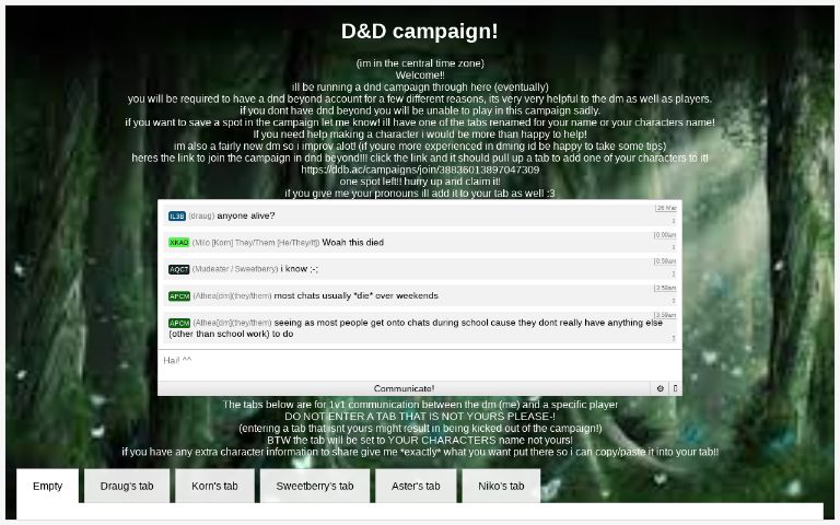 D&D campaign! ― Perchance Generator