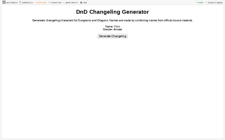 DnD Changeling Generator