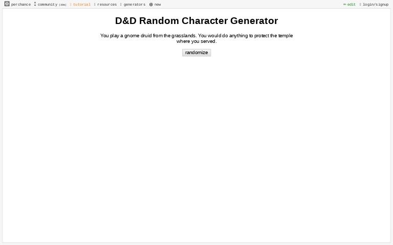 D&D Random Character Generator