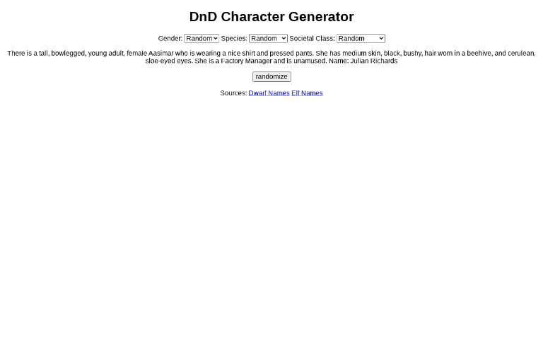DnD Character Generator