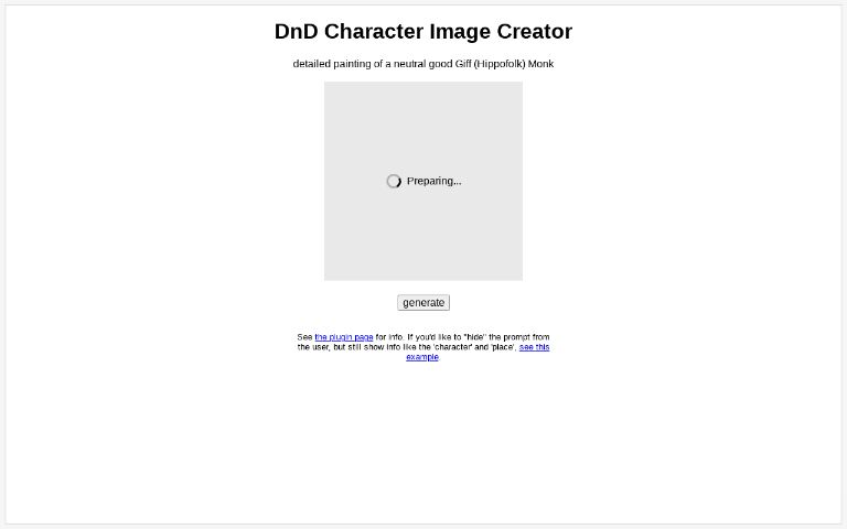 DnD Character Image Creator ― Perchance Generator