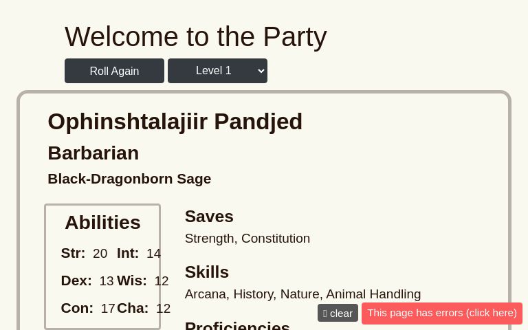 Welcome to the Party ― Perchance Generator