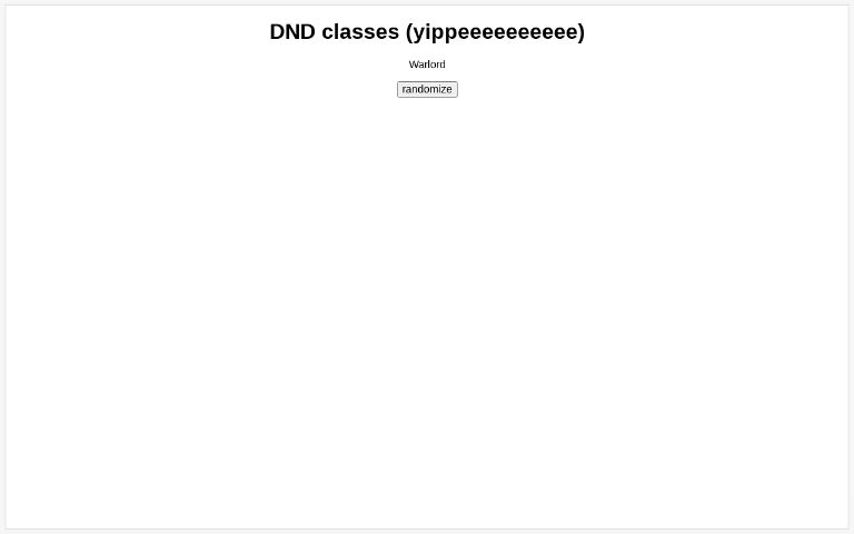 DND classes (yippeeeeeeeeee) ― Perchance Generator
