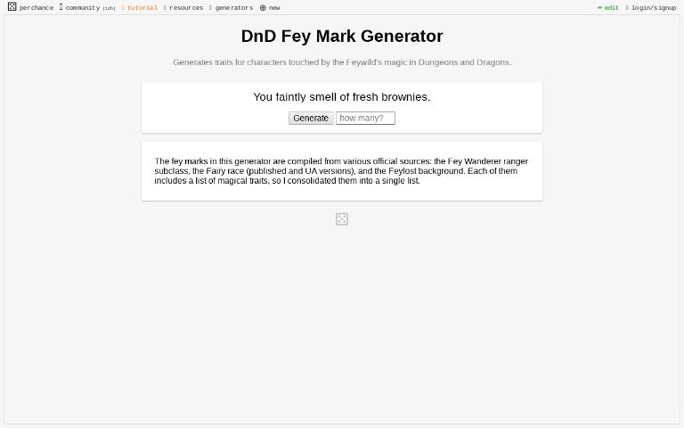 DnD Fey Mark Generator