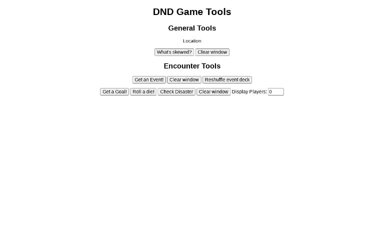 DND Game Tools ― Perchance Generator