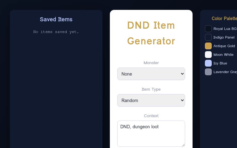 DND Item Generator