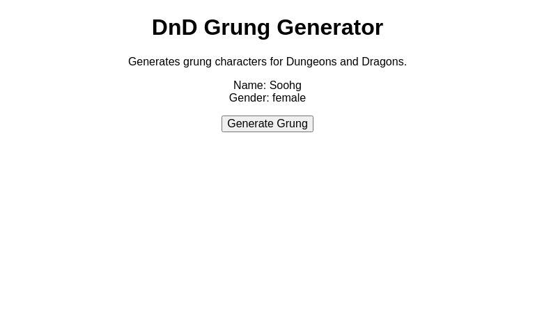 DnD Grung Generator