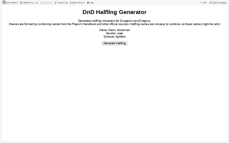 DnD Halfling Generator
