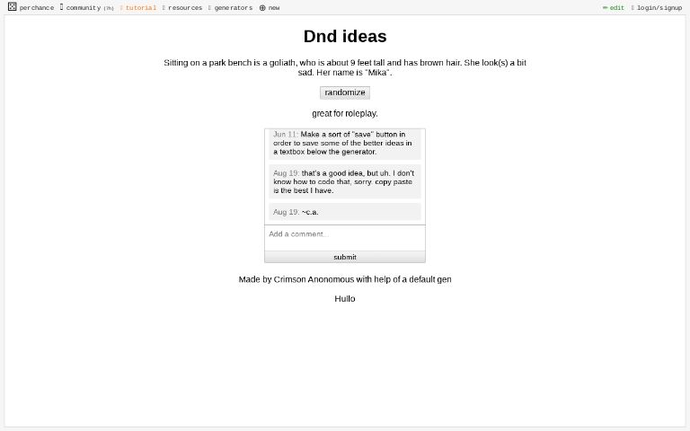 Dnd ideas ― Perchance Generator