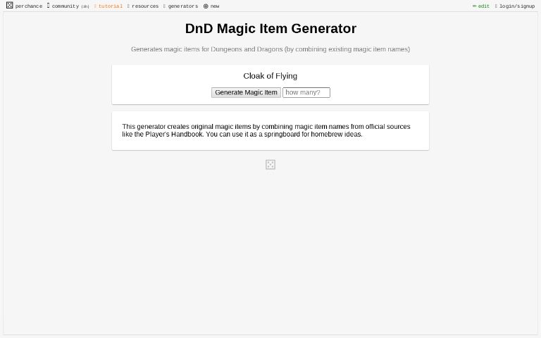 DnD Magic Item Generator