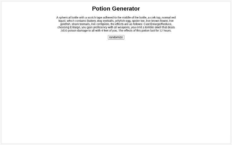 Potion Generator
