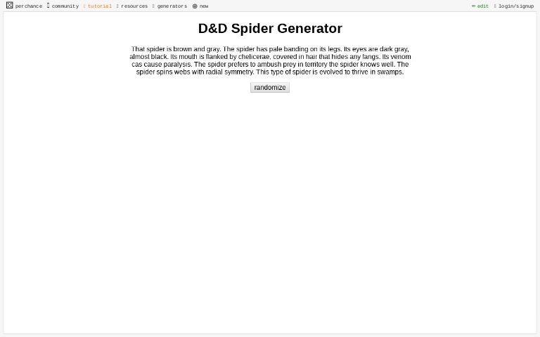 D&D Spider Generator