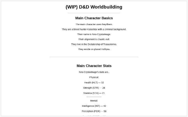 (WIP) D&D Worldbuilding ― Perchance Generator