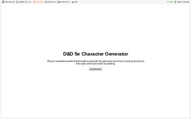 D&D 5e Character Generator