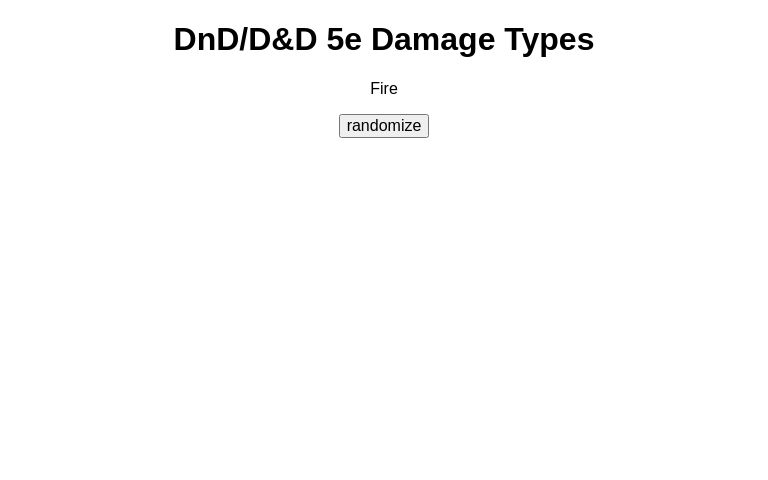 DnD/D&D 5e Damage Types ― Perchance Generator