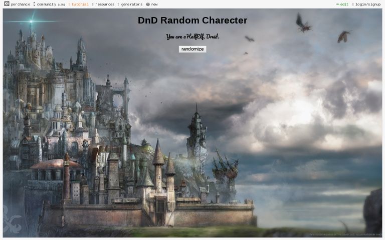 DnD Random Charecter ― Perchance Generator