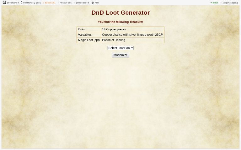 DnD Loot Generator