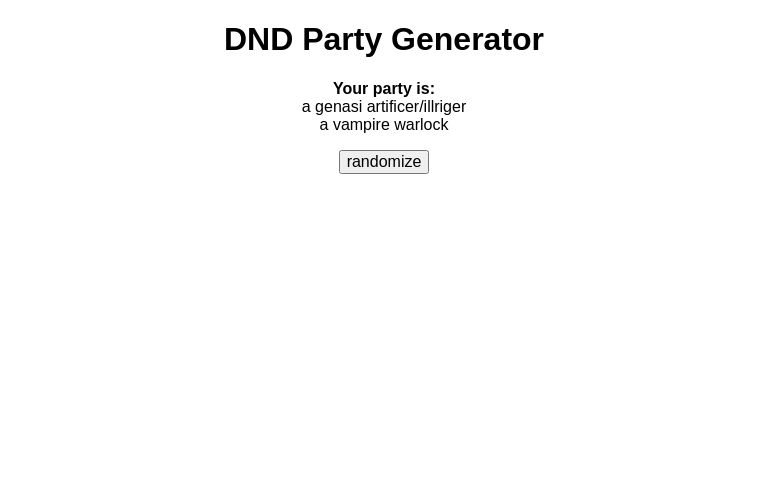 DND Party Generator