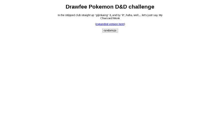 Drawfee Pokemon D&D challenge ― Perchance Generator