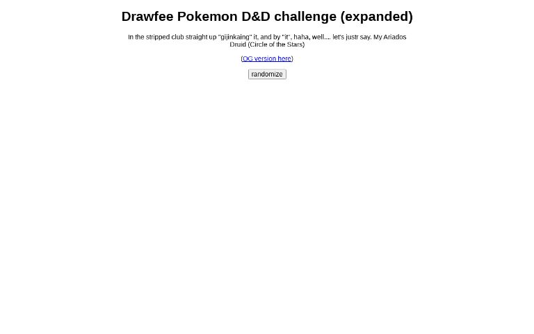 Drawfee Pokemon D&D challenge (expanded) ― Perchance Generator