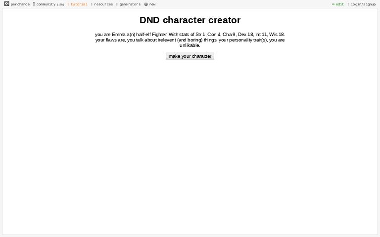 DND character creator ― Perchance Generator