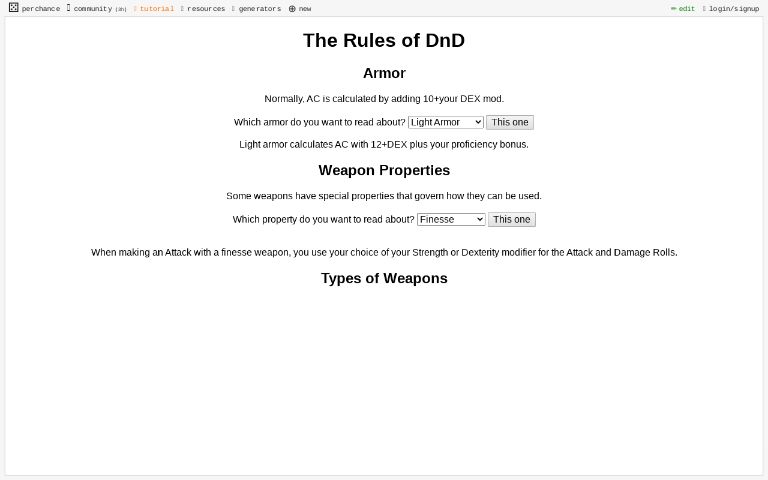 The Rules of DnD ― Perchance Generator