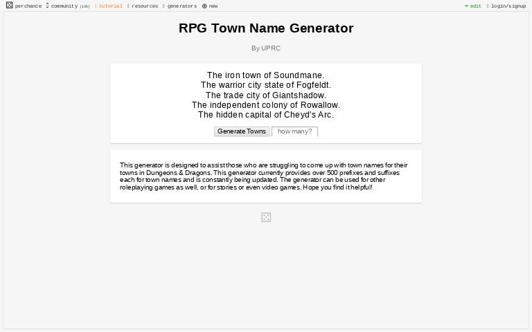 RPG Town Name Generator