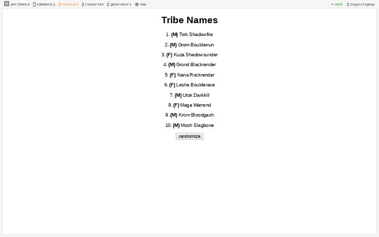 Tribe Names ― Perchance Generator