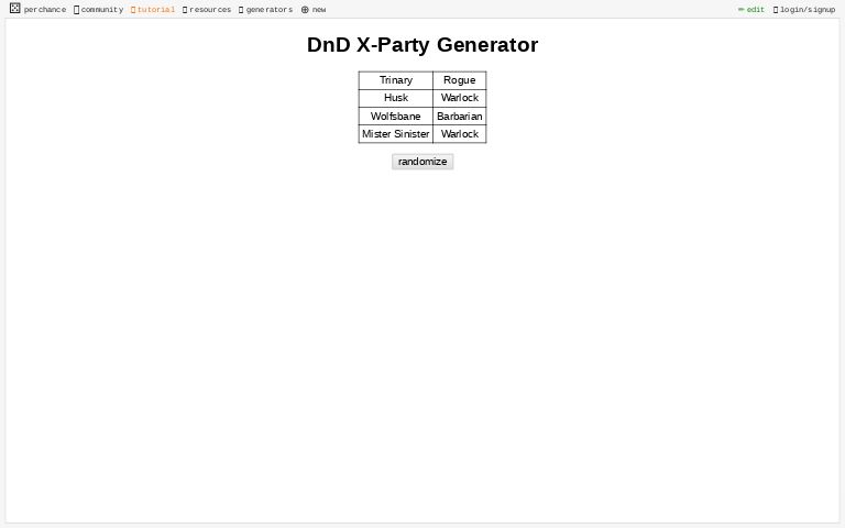 DnD X-Party Generator