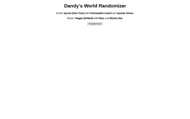 Dandy's World Randomizer ― Perchance Generator