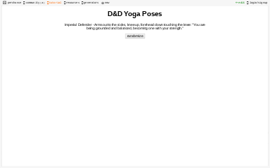D&D Yoga Poses ― Perchance Generator