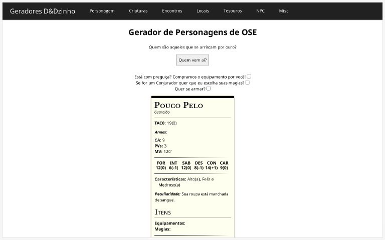 Gerador de Personagens de OSE ― Perchance Generator