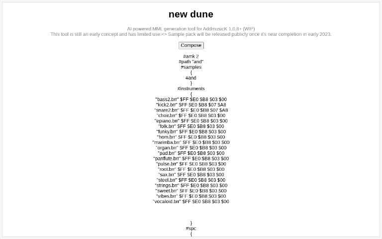 new dune ― Perchance Generator