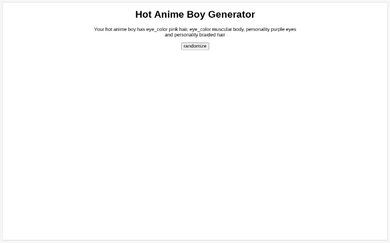 Hot Anime Boy Generator